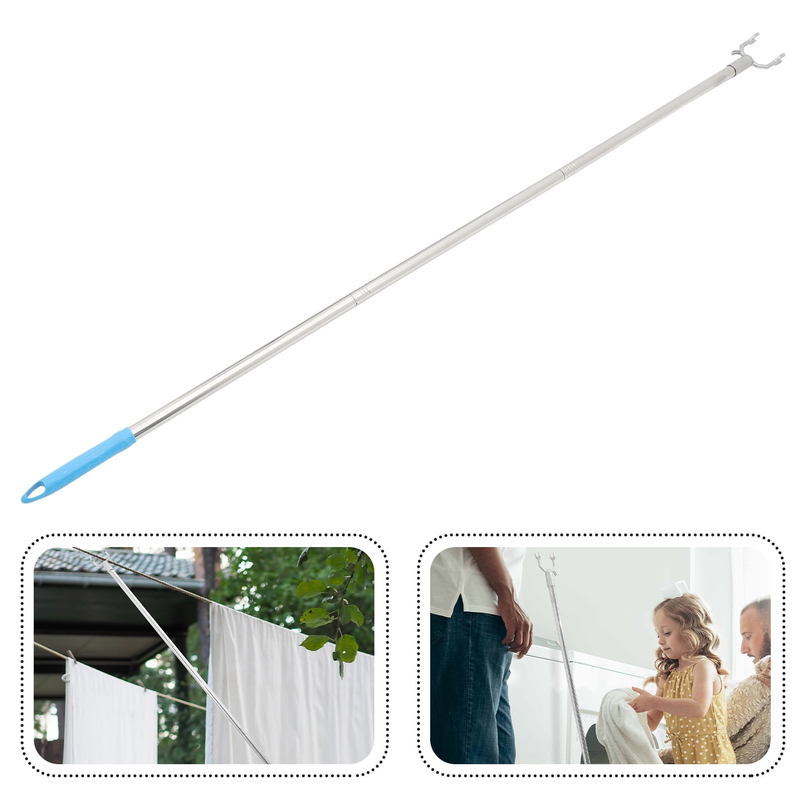 Raindrops Household Garment Pole Reach Clothes Poles Closet Rods Hang ...