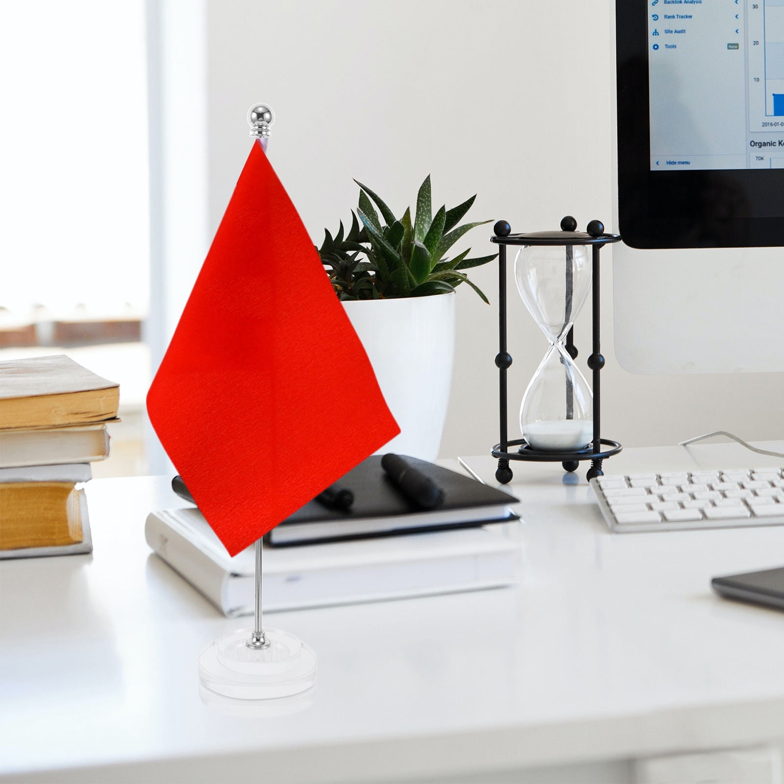 Raindrops Indoor Tabletop Flagpole Stand With Heavy Duty Metal Flag ...