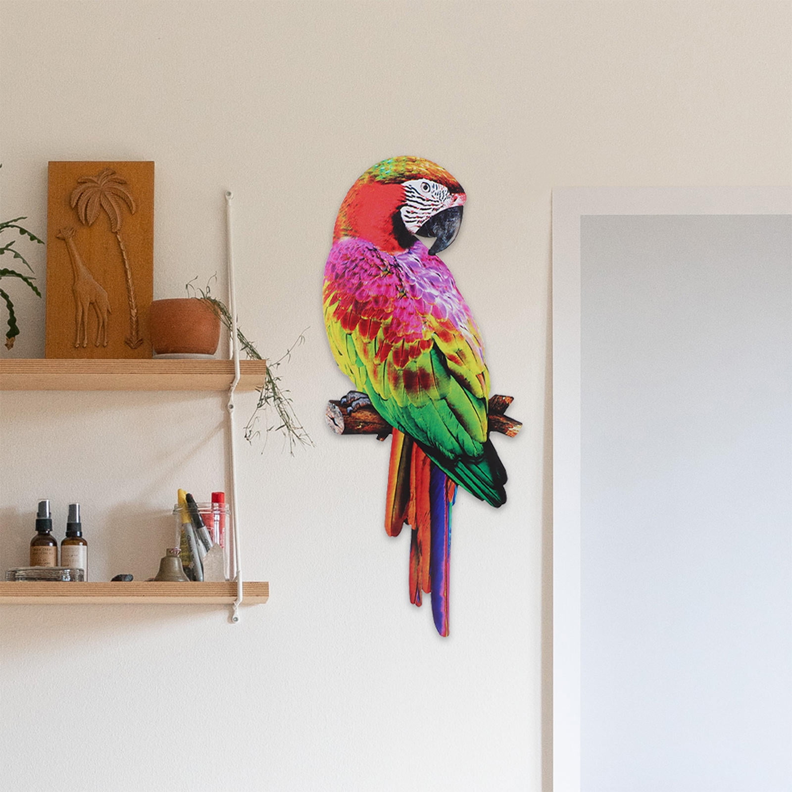Raindrops Iron Parrot Wall Art Hanging Sculpture for Decoration Multi ...
