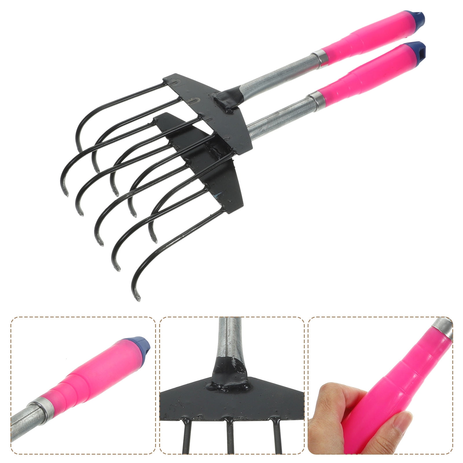 Raindrops Iron Weeding Rake 2Pcs Small Garden Rake for Loosen Soil and ...