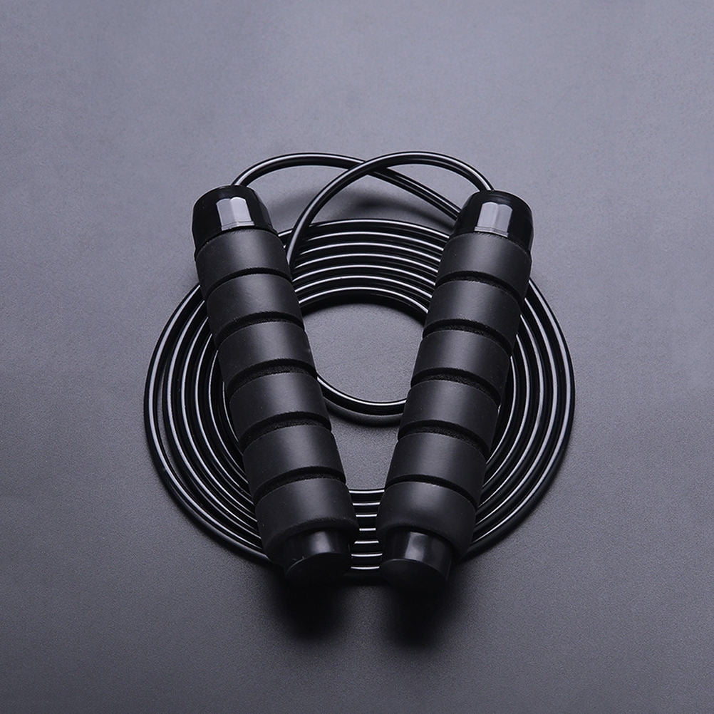 Raindrops Jump Rope Fitness 1Pack Black Polymer Coated Cable for Adult ...
