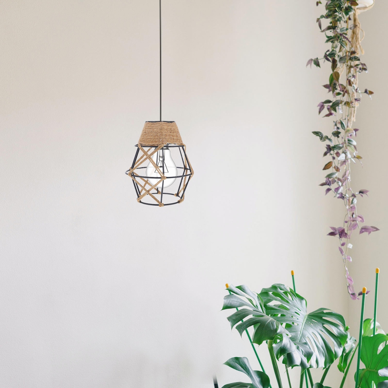 Raindrops Jute Weaving Lamp Shade Ceiling Lamp Cover Jute Rope Pendant ...