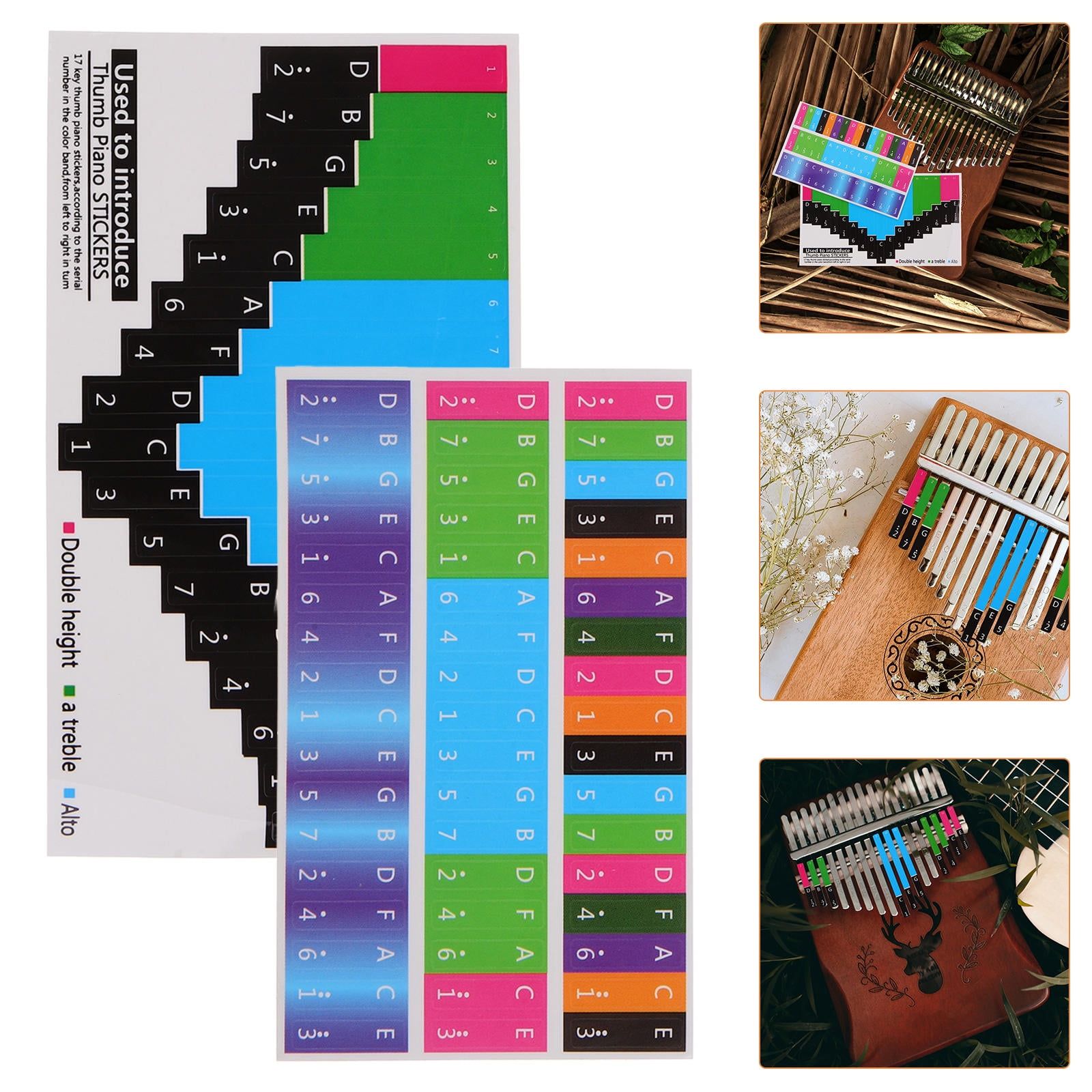 Raindrops Kalimba Note Stickers for Beginners and Pros with Plastic ...