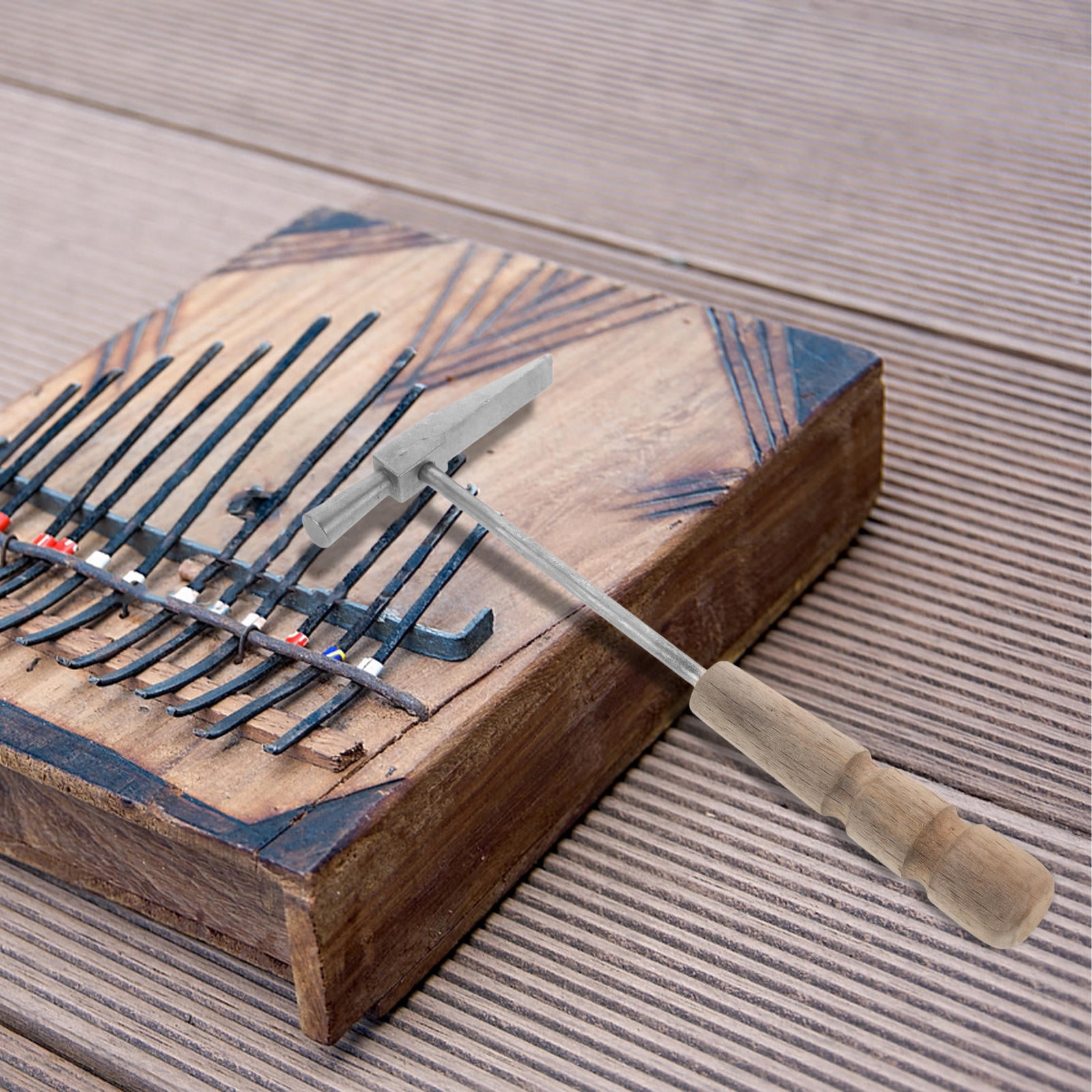 Raindrops Kalimba Tuning Hammer Wooden Handle Thumb Piano Tuning Hammer ...
