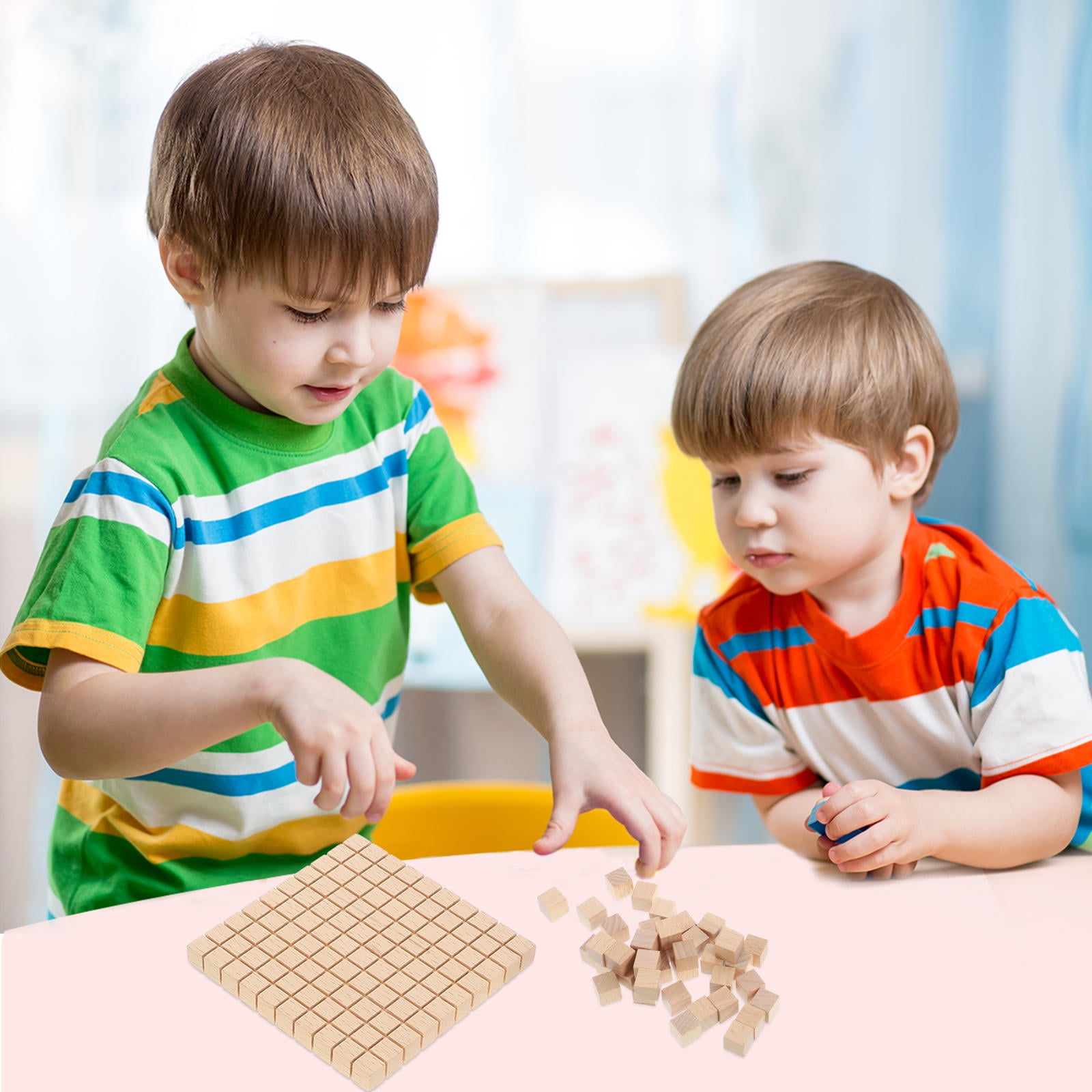 Raindrops Khaki Math Cubes 61Pcs Wooden Base Ten Blocks for Kids ...