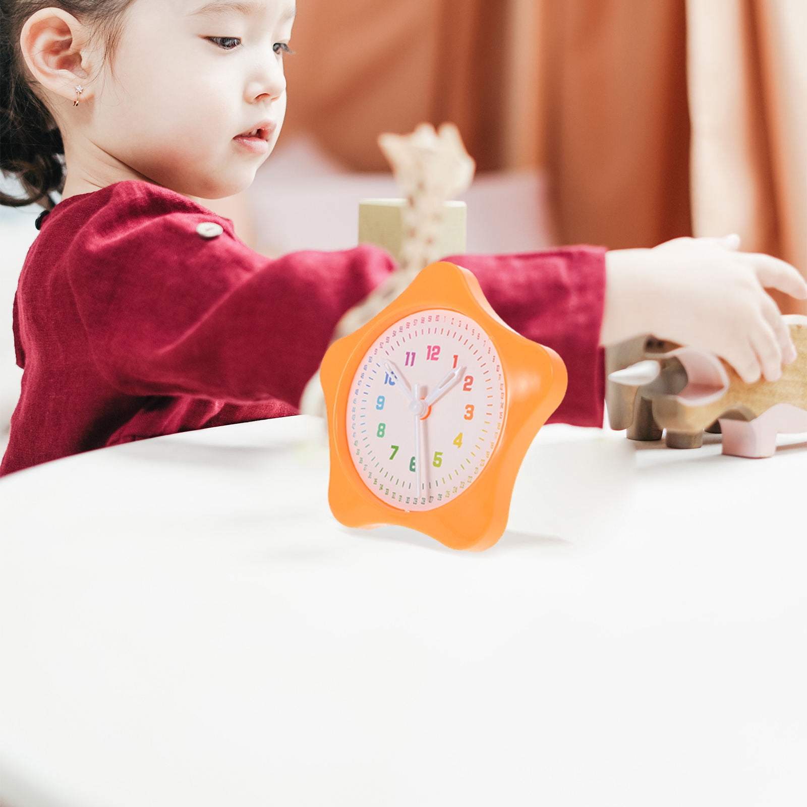 Raindrops Kids Clock for Learning Time Made of Plastic in Orange Color ...