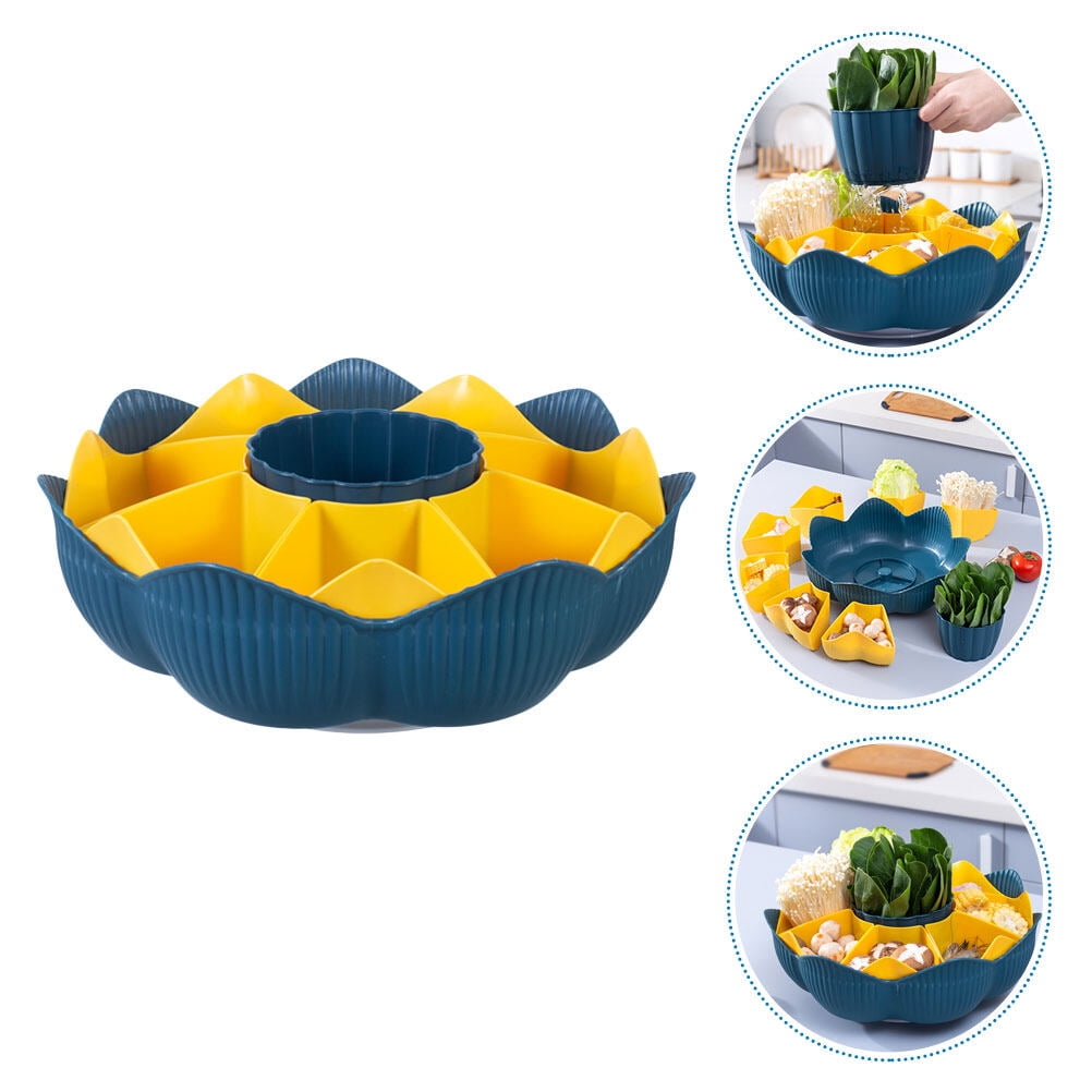 FOMIYES Kitchen Vegetable Filter Basket Multi-Grid Design Rotatable ...