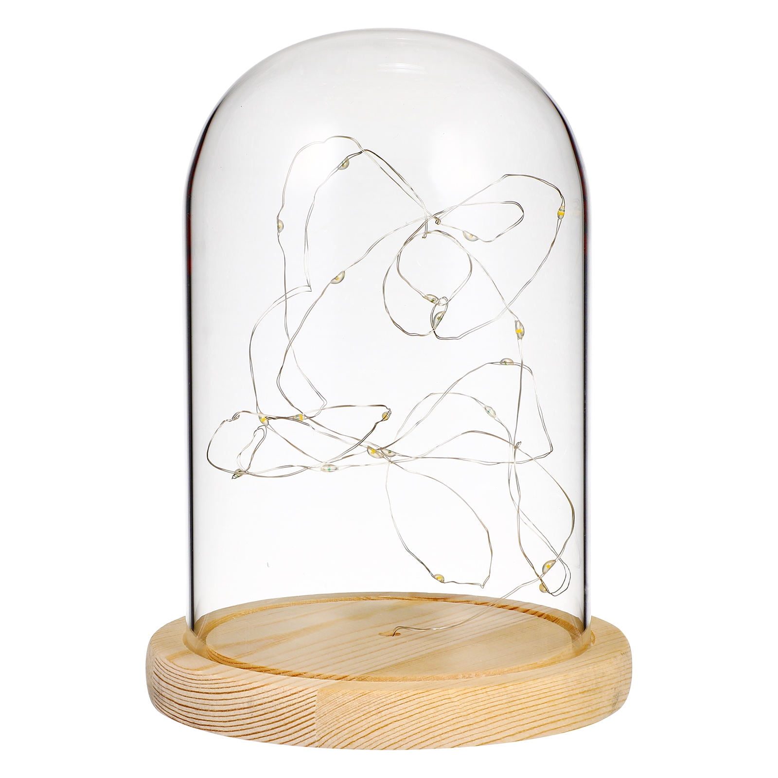 Raindrops LEDMOMO Glass Dome Lamp Bell Jar Display Dome Wooden Base ...