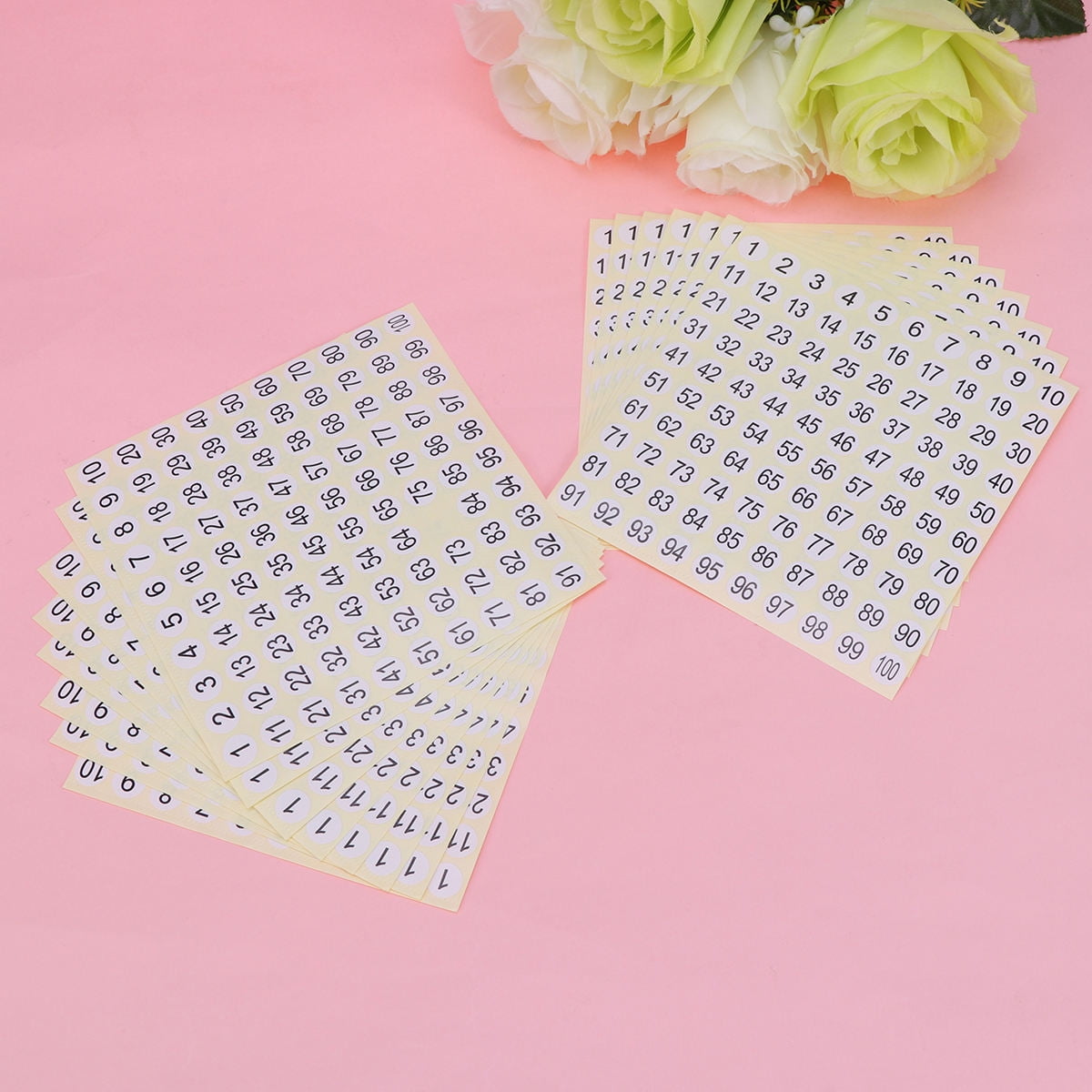 Raindrops Label Paper Circle Number Labels 20 Sheets White for Stickers ...