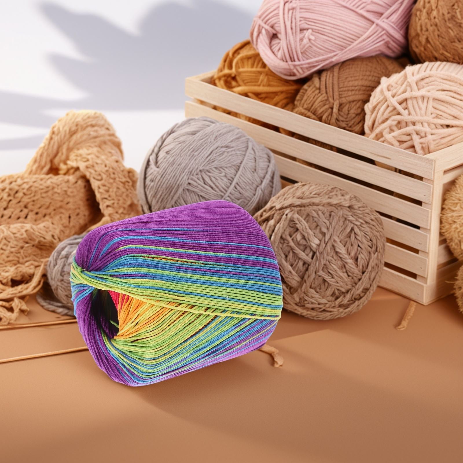 Raindrops Lace Thread Cotton Chunky Crochet Yarn Rainbow Gradient Baby ...