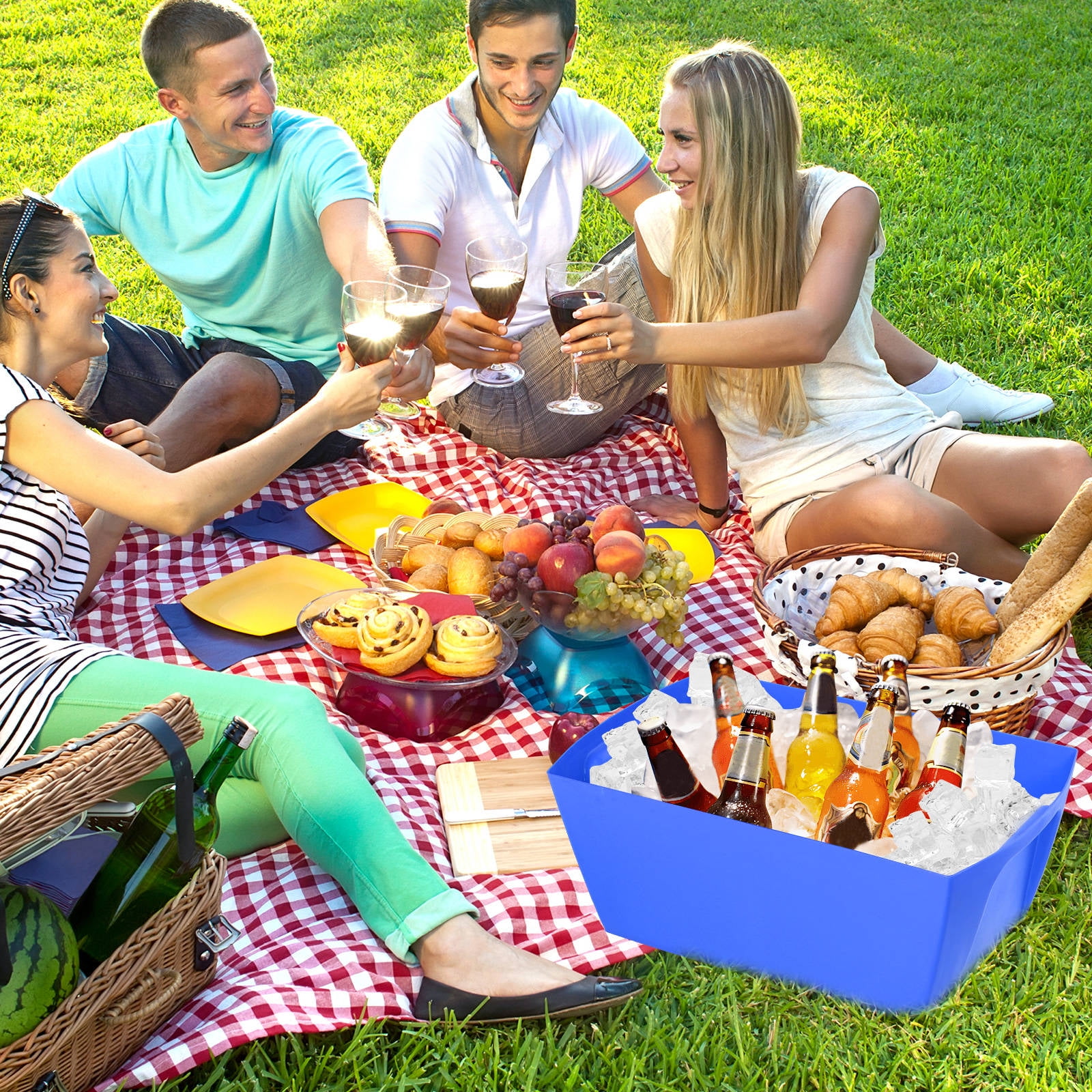 Raindrops Large Plastic Beer Buckets For Parties Outdoor Ice Bucket For ...