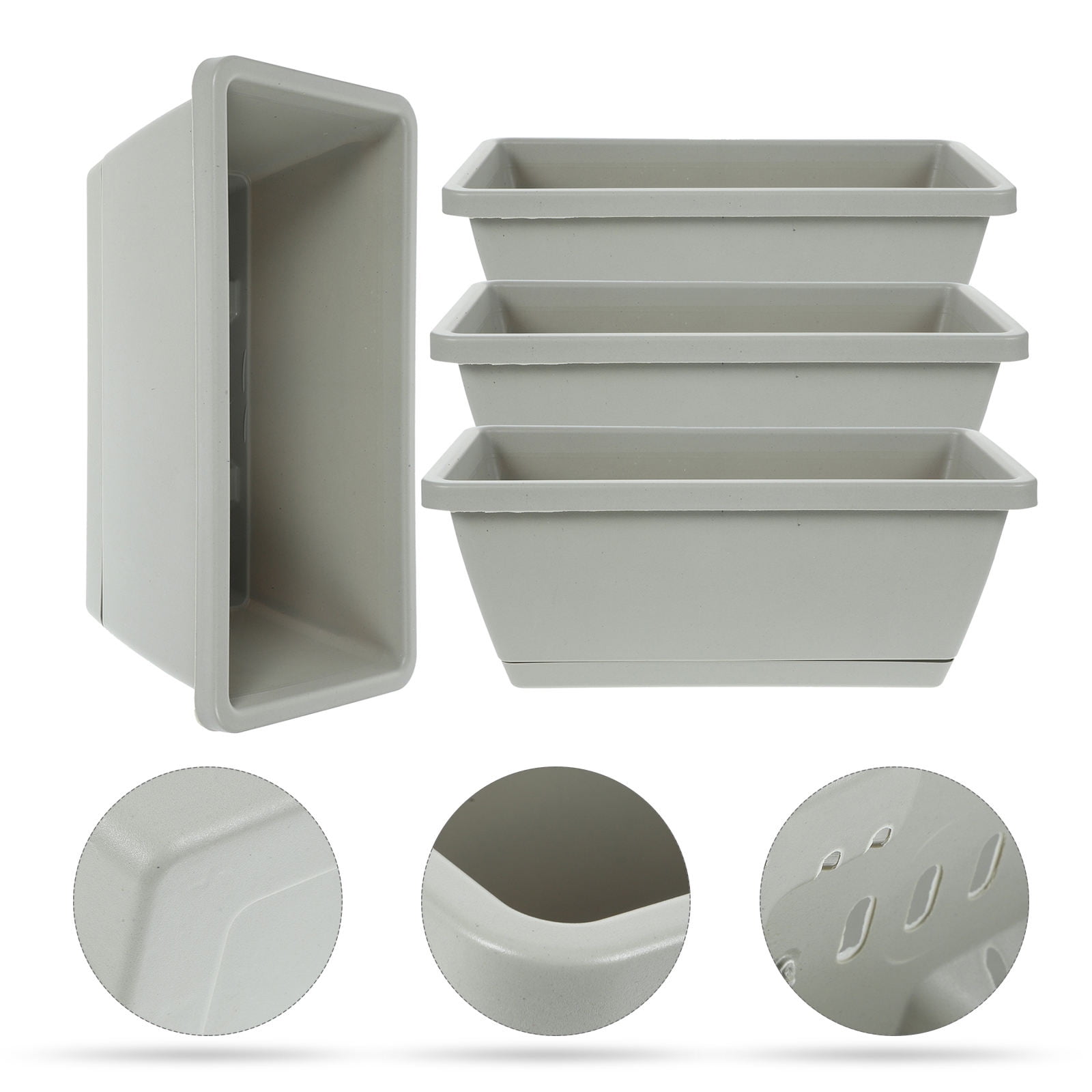 Raindrops Large Rectangular Planter Boxes for Outdoor Plants with ...