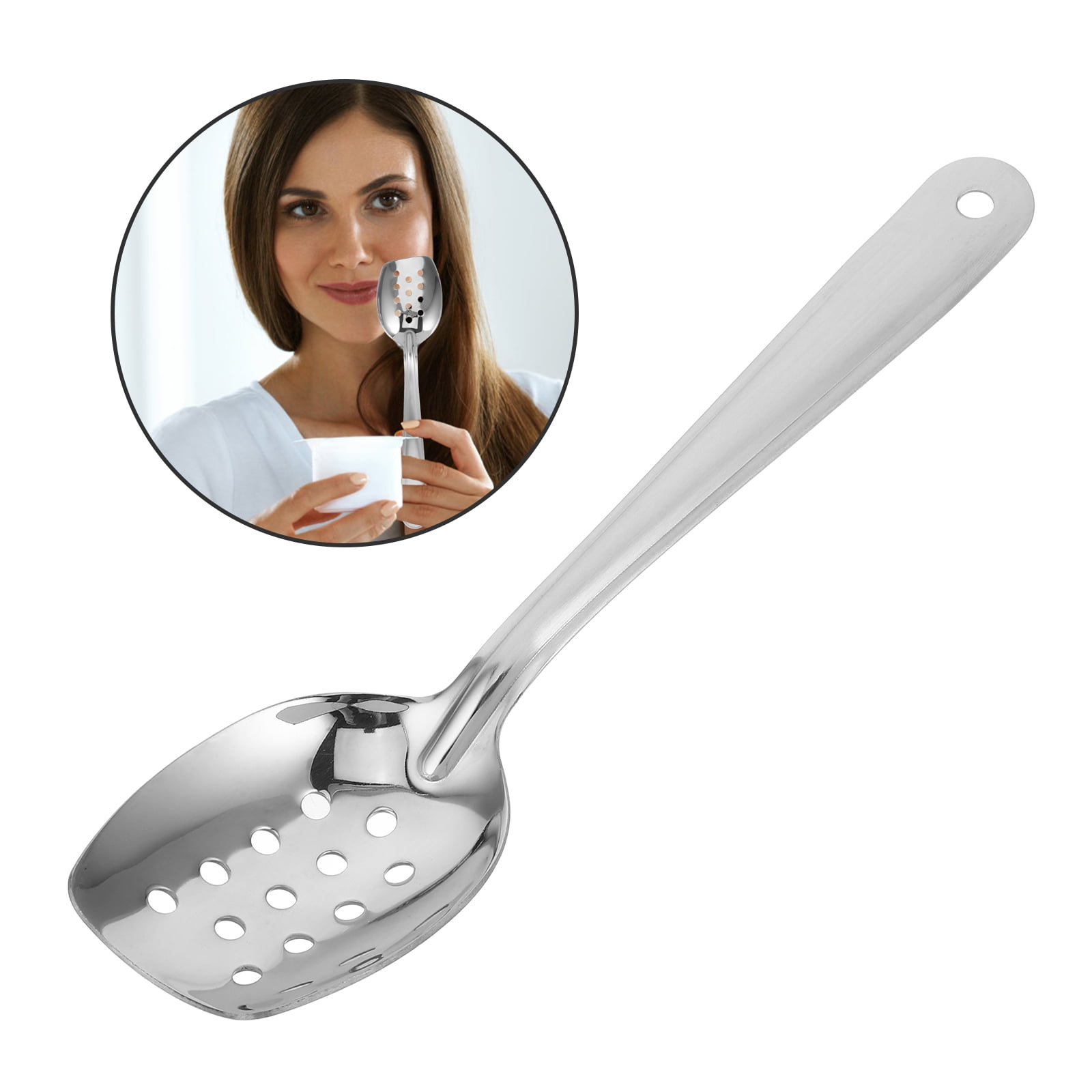 Raindrops Large Slotted Spoon 1Set Metal Utensil With Holes For Hotel ...