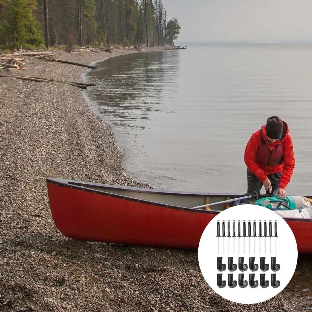 Raindrops Lashing Hook with Rivet for Boats Kayaks Canoes Made of Nylon and Aluminum Black ...