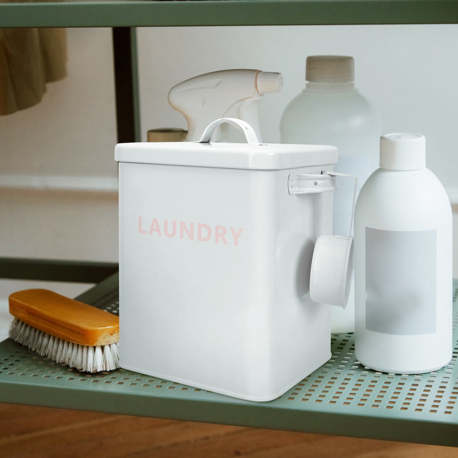 Raindrops Laundry Soap Dispenser Metal Powder Holder Container Airtight ...