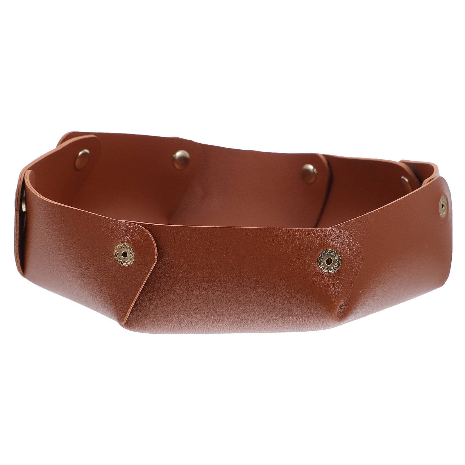 Raindrops Leather Storage Box 1Set Brown 7.47X7.47X1.77in ...