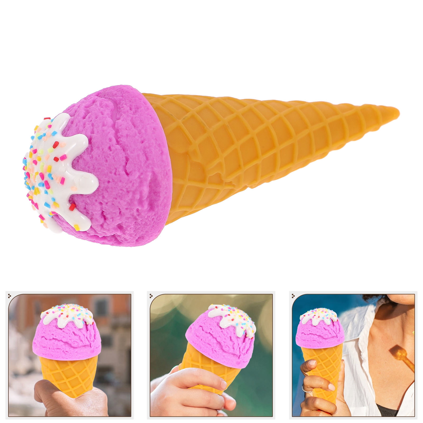 Raindrops Lifelike Fake Ice Cream Cone Decor Summer Display Prop ...