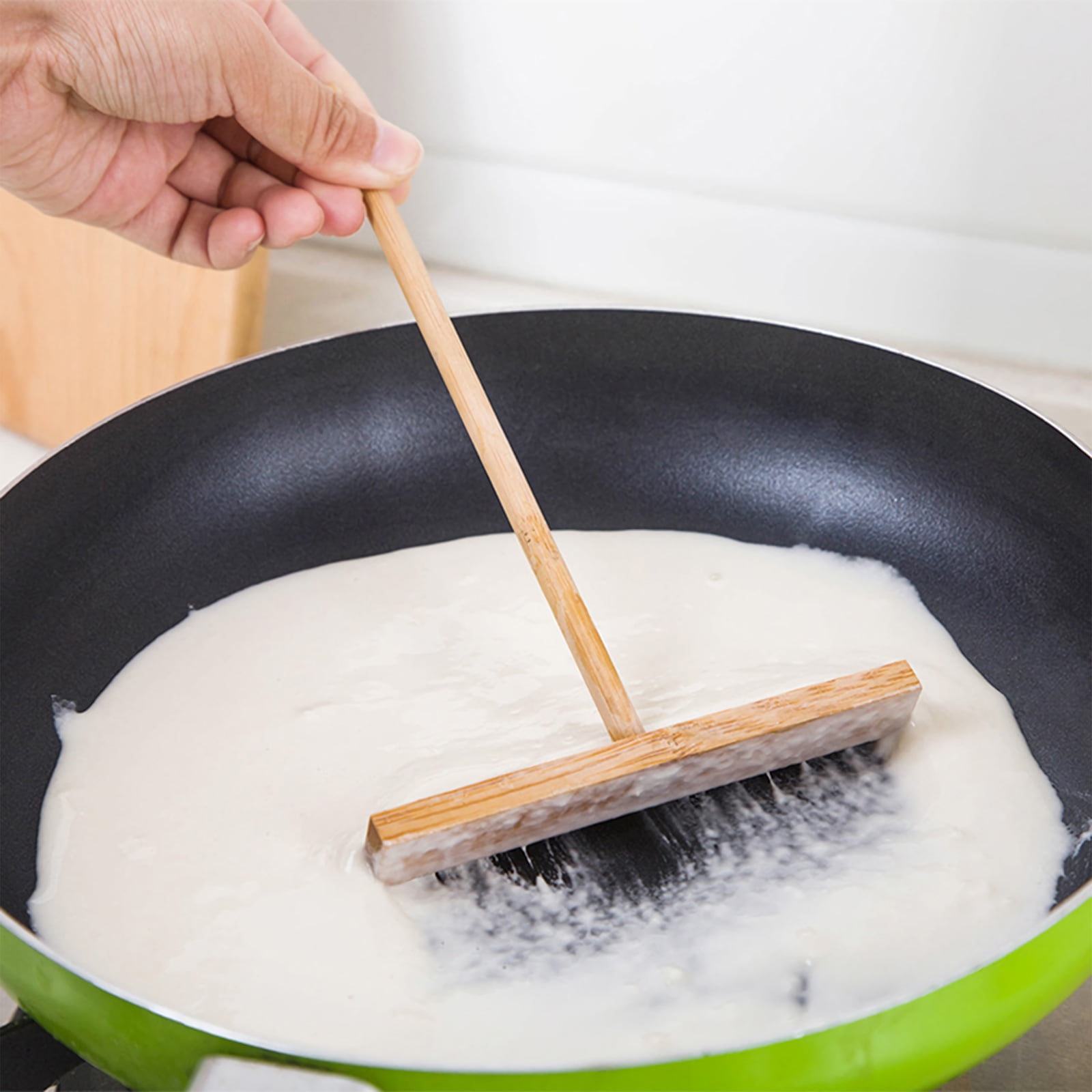 Raindrops Light Brown Wooden Pancake Tool for Even Dough Spreading ...
