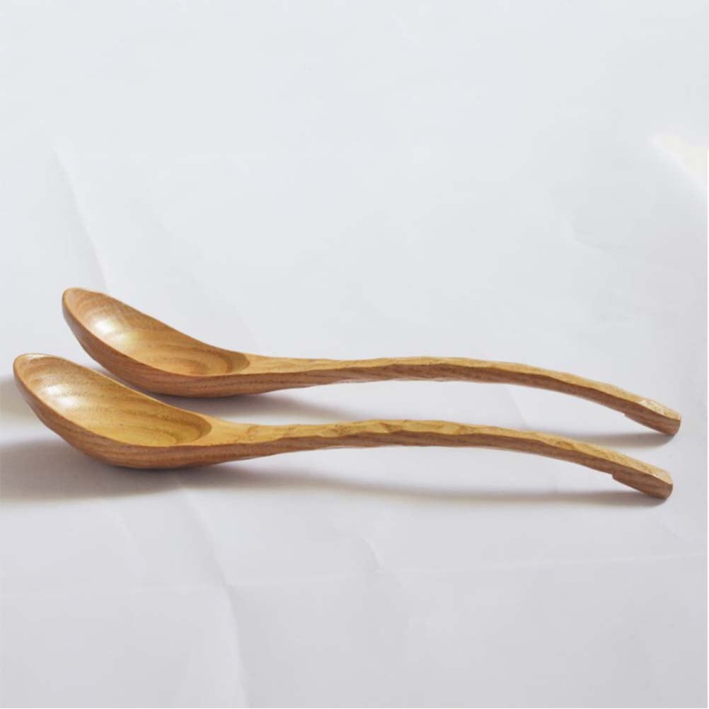 Raindrops Light Brown Wooden Soup Spoon Hand Carved Tortoise Shell ...