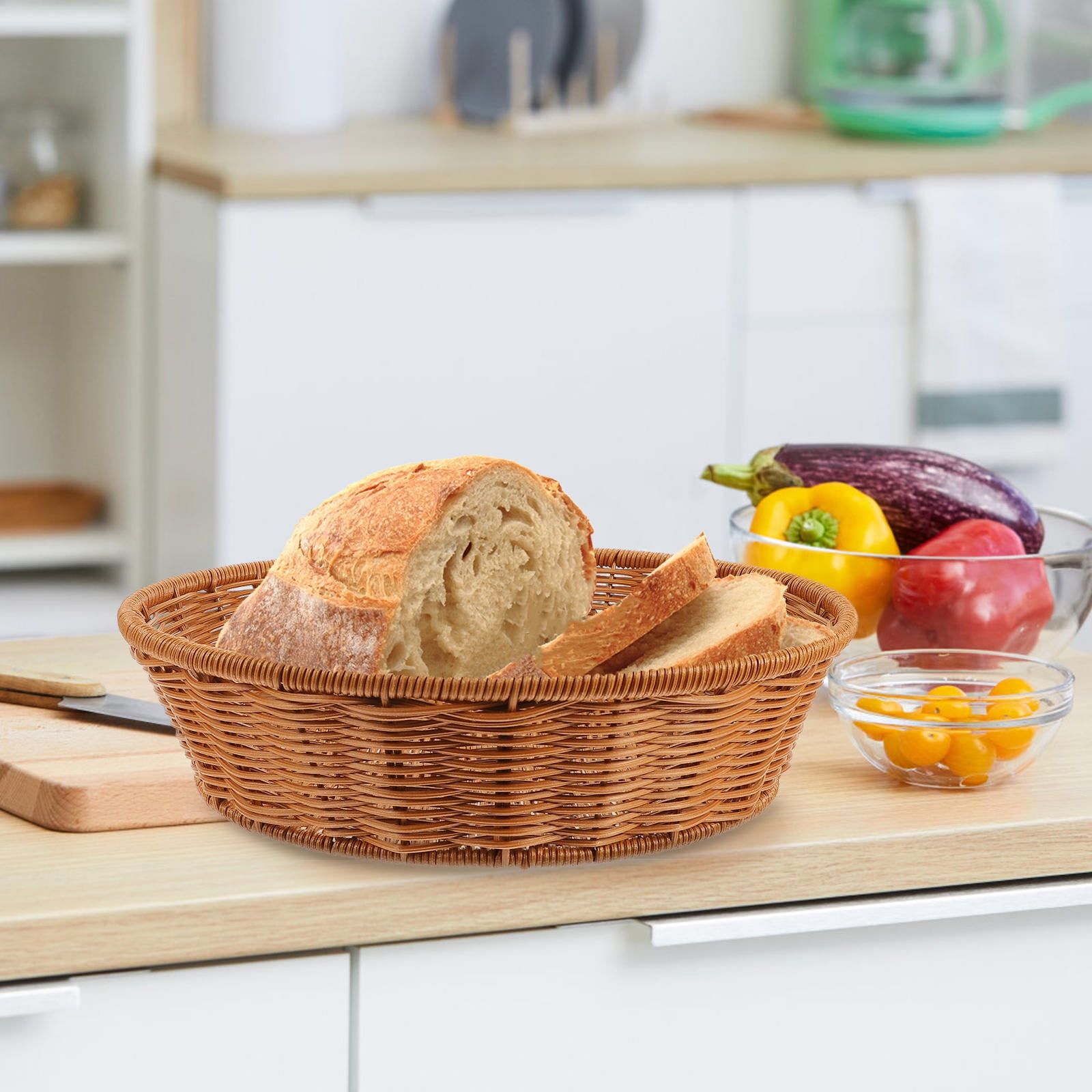 Raindrops Light Brown Woven Storage Basket for Tabletop Strong and Iron ...