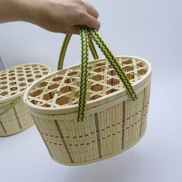 Raindrops Light Green Plastic Woven Basket for Storage Use Lightweight ...