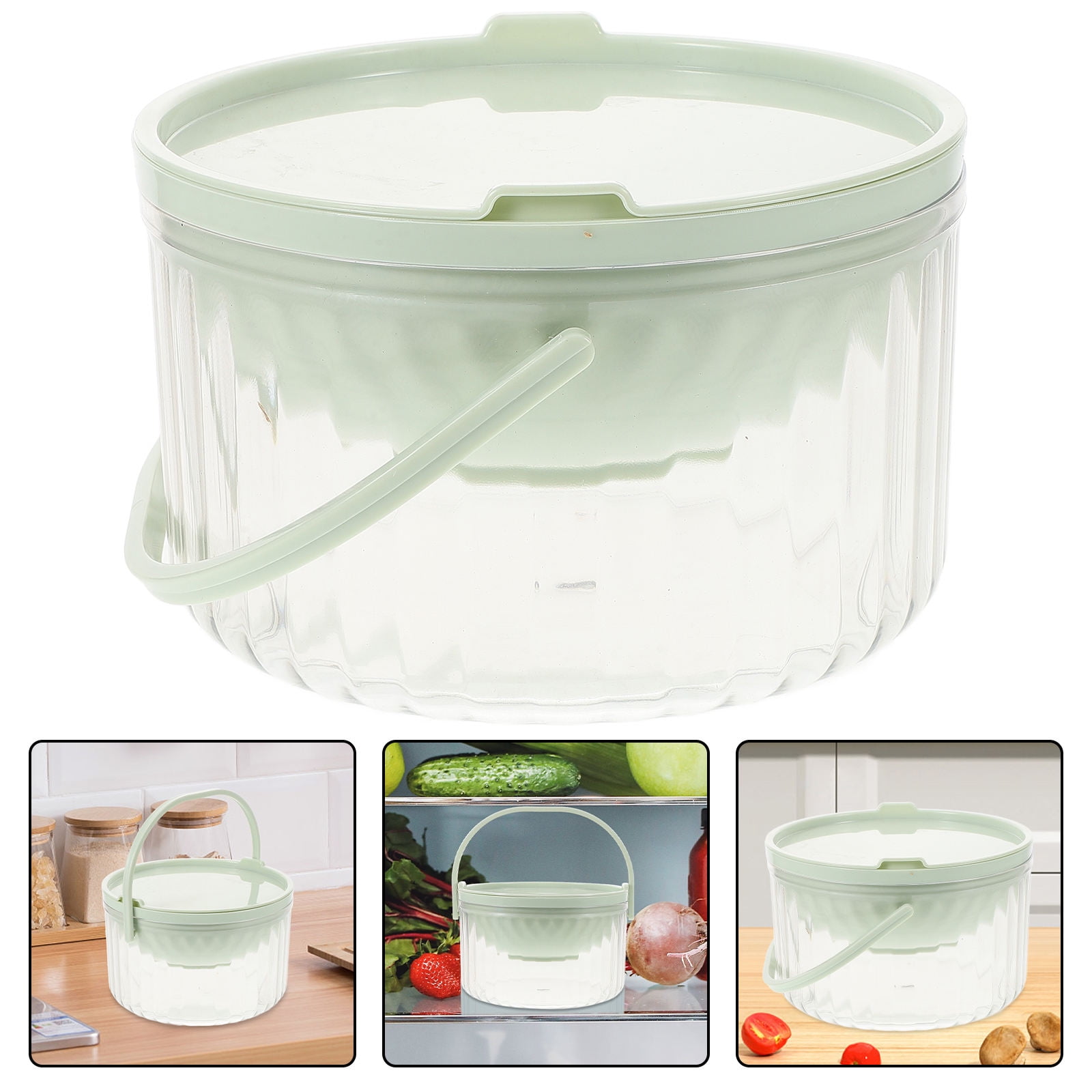 Raindrops Light Green Reusable Plastic Food Storage Containers with ...