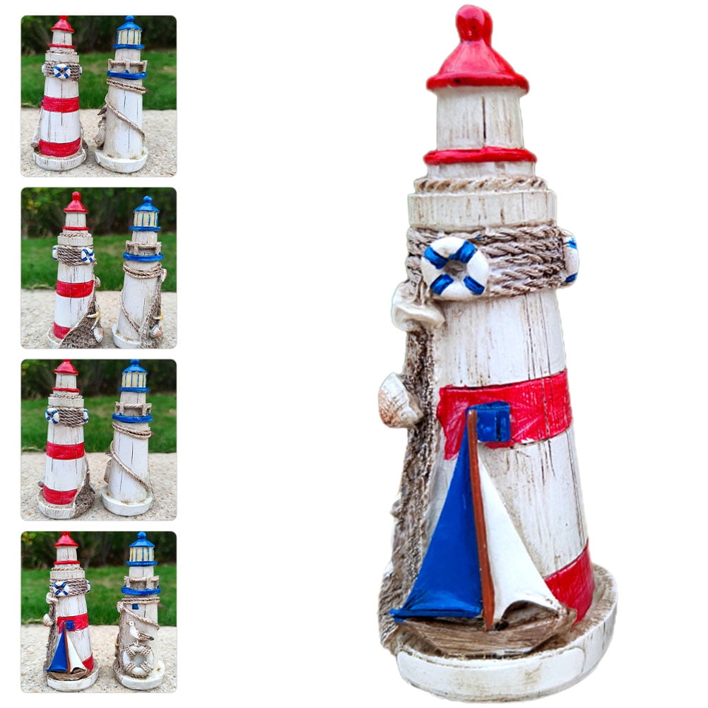Raindrops Lighthouse Statue Landscaping Seaside Nautical Bunting ...
