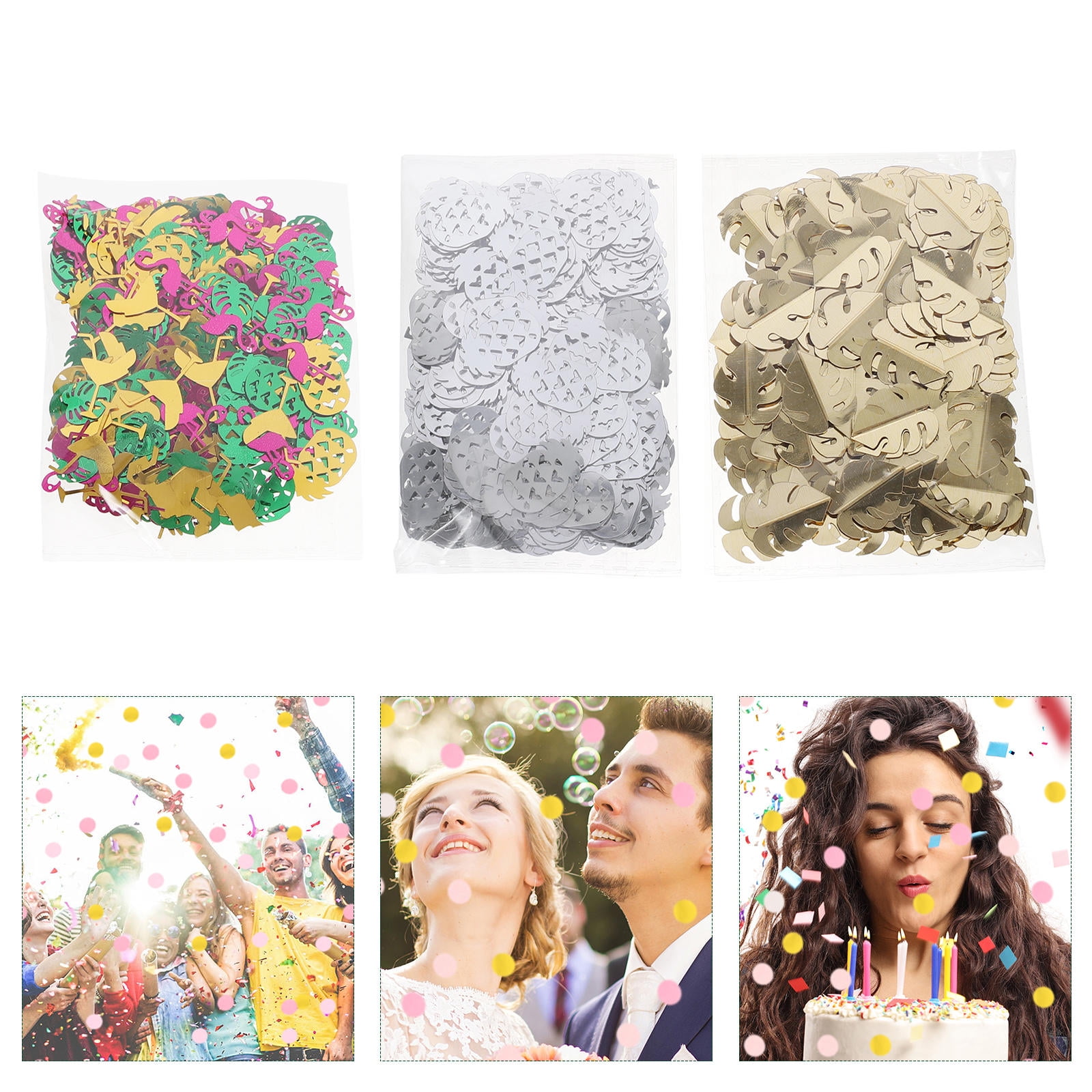 Raindrops Luau Party Decorations with Assorted Color Plastic Confetti for Festive Table Decor 3 ...