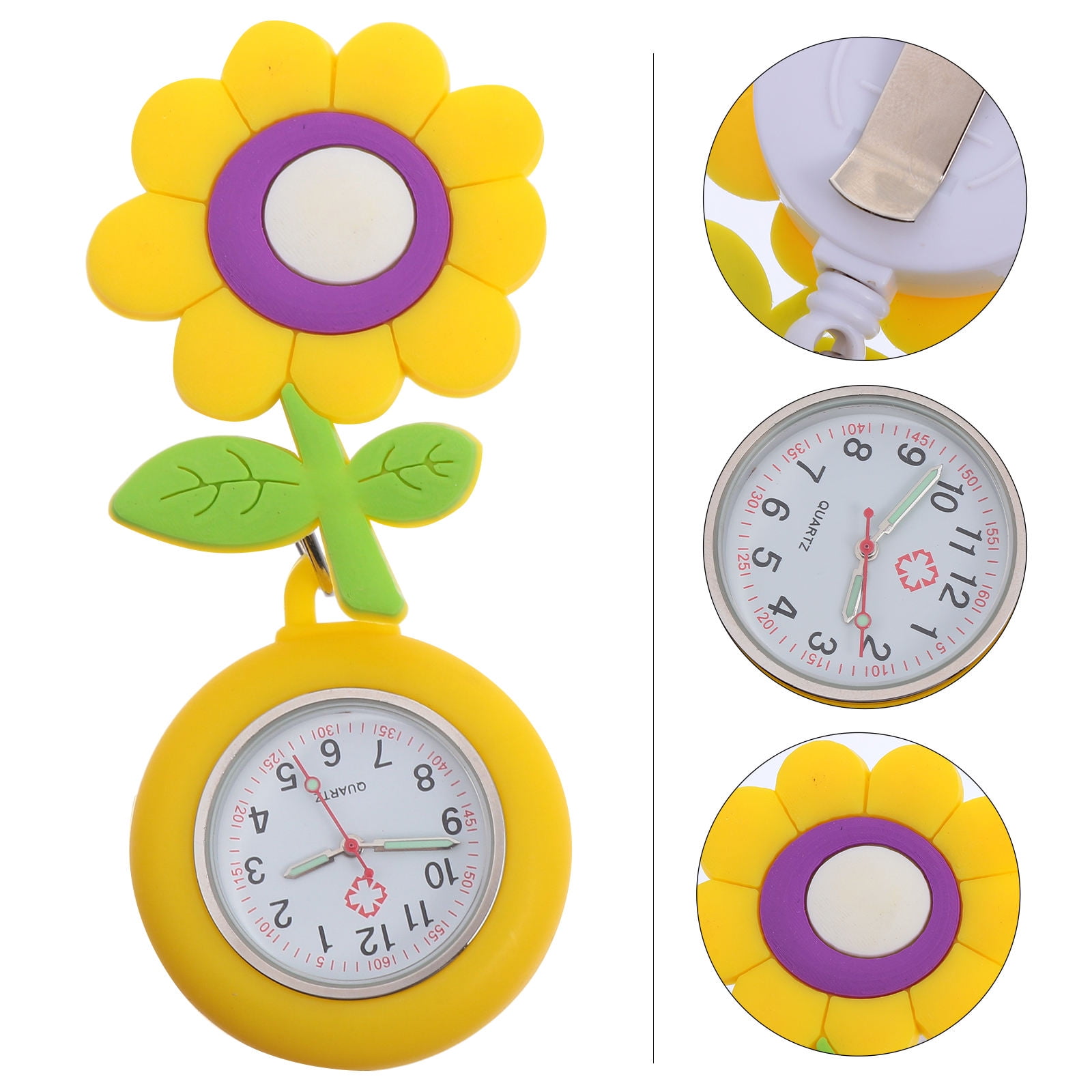 Raindrops Luminous Nurse Clipon Pocket Watch with Lovely Pattern for ...