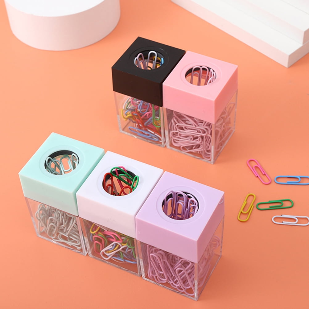 Raindrops Magnetic Paper Clip Holder with Transparent Square Tube for ...