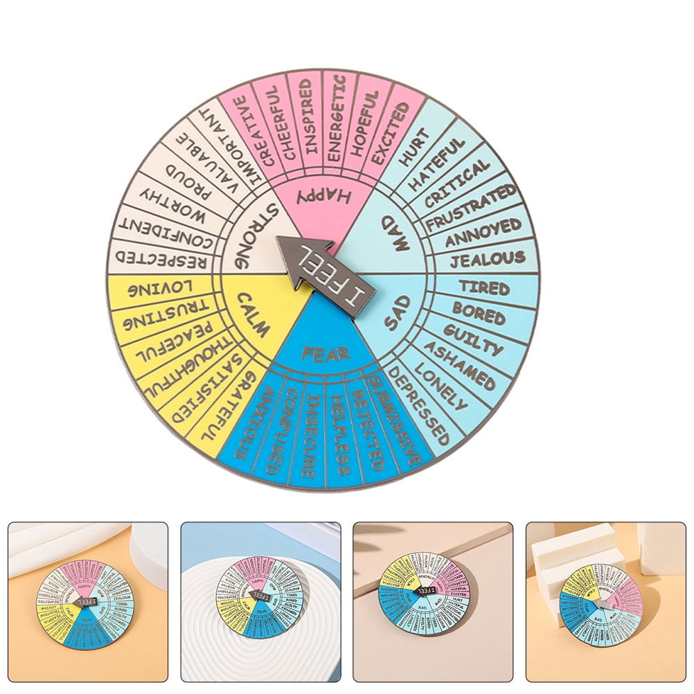Raindrops Mental Health Decor Feelings Wheel Emotion Badge Work ...
