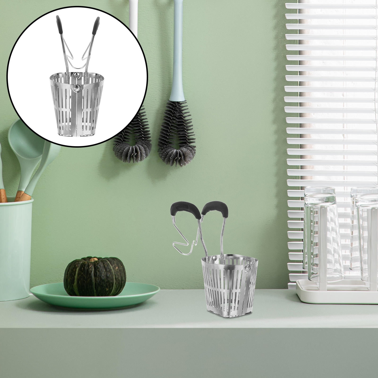 Raindrops Mesh Pasta Strainer Basket with Handle Square Stainless Steel ...