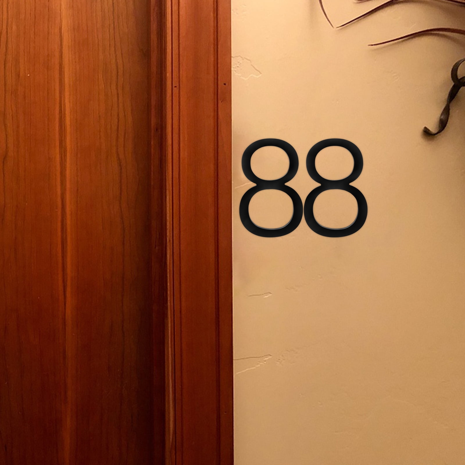 Raindrops Metal Door Number Outdoor Backlit House Numbers Plaques Black ...