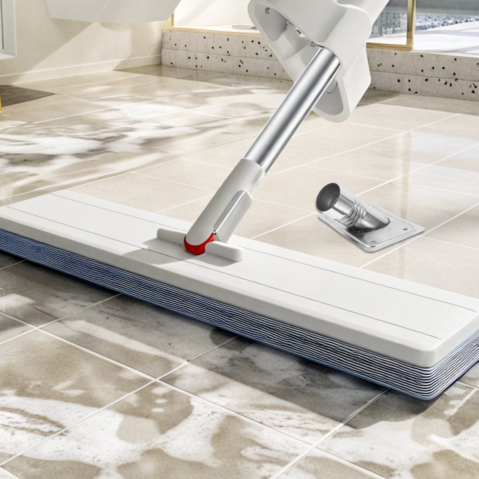 Raindrops Metal Mop Connector Broom Handle Bracket End Adapter Mops ...