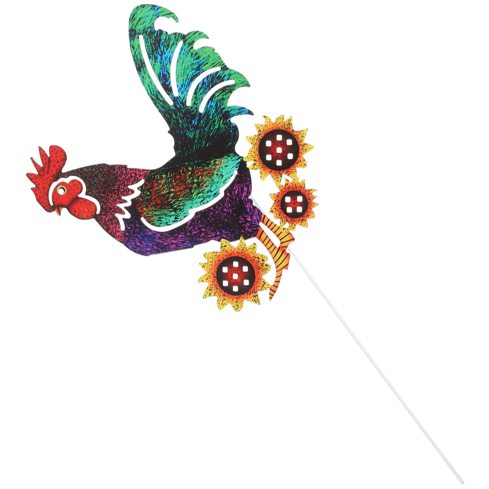 Raindrops Metal Rooster Garden Stake Decorative Rooster Statue Garden ...