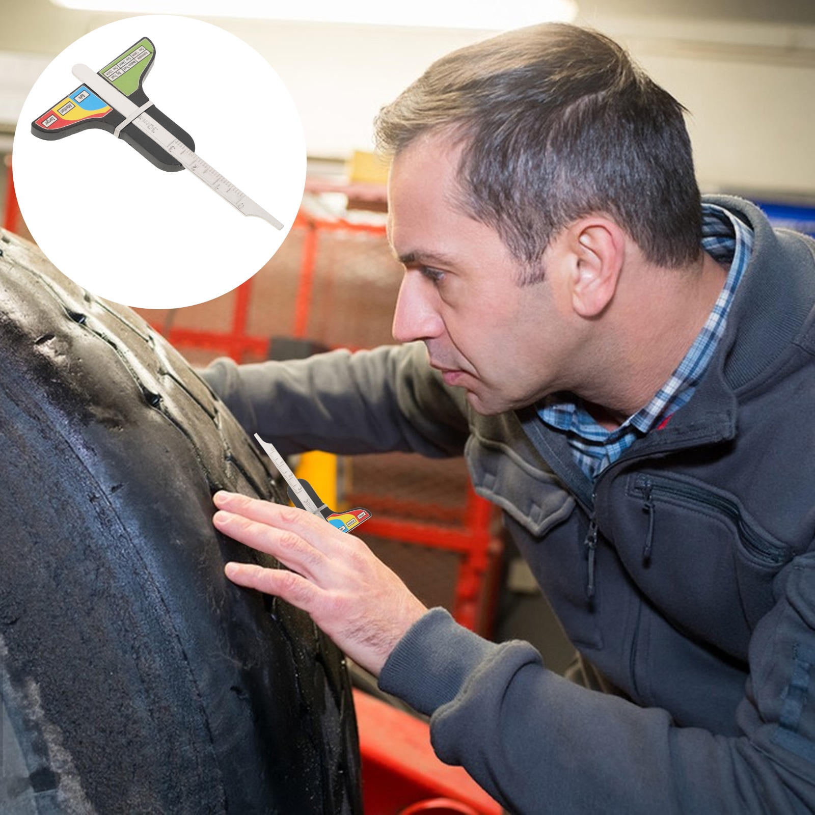 Raindrops Metal Tire Depth Gauge Caliper Measure Tool Car Repair Device ...