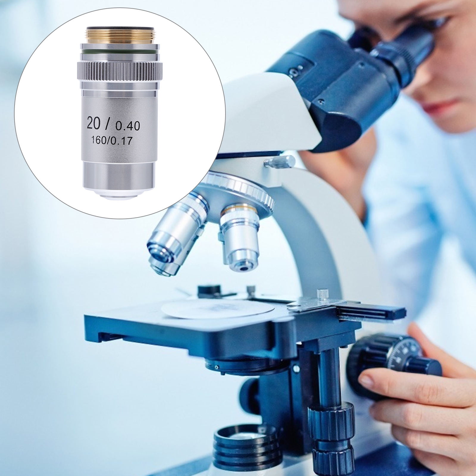 Raindrops Microscope Objective Lens 1Pack Steel Material Silver Color ...