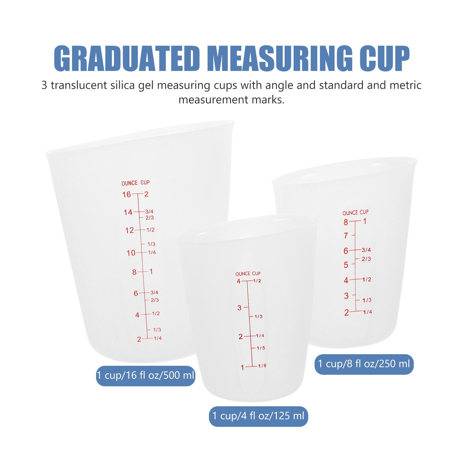 Raindrops Milliliter Measuring Cup Silicone Measure Graduated Flexible ...