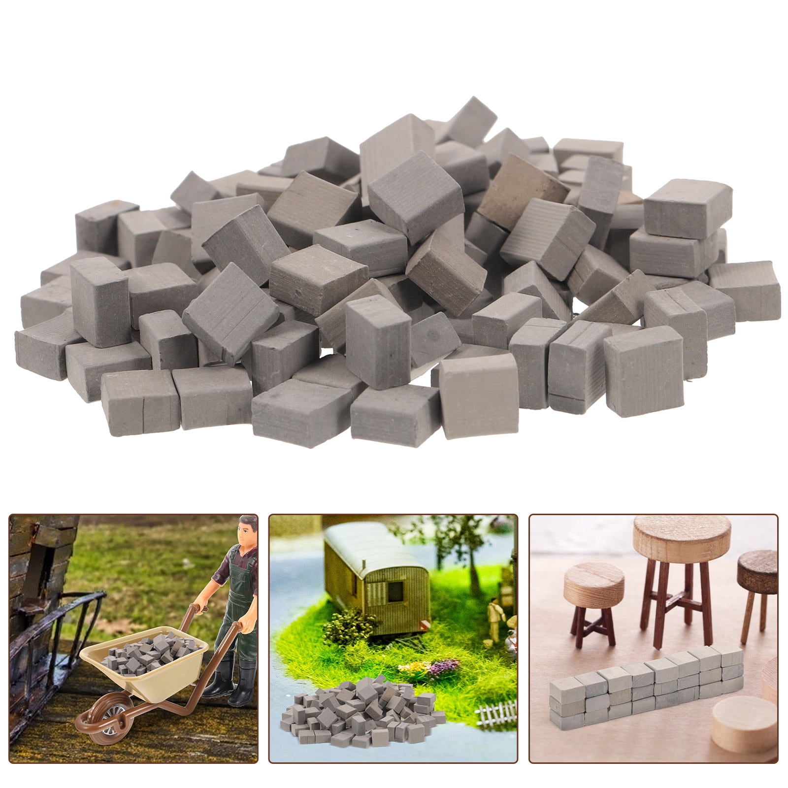 Raindrops Mini Bricks 100Pcs for Kids Building Blocks Grey Starch Argil ...