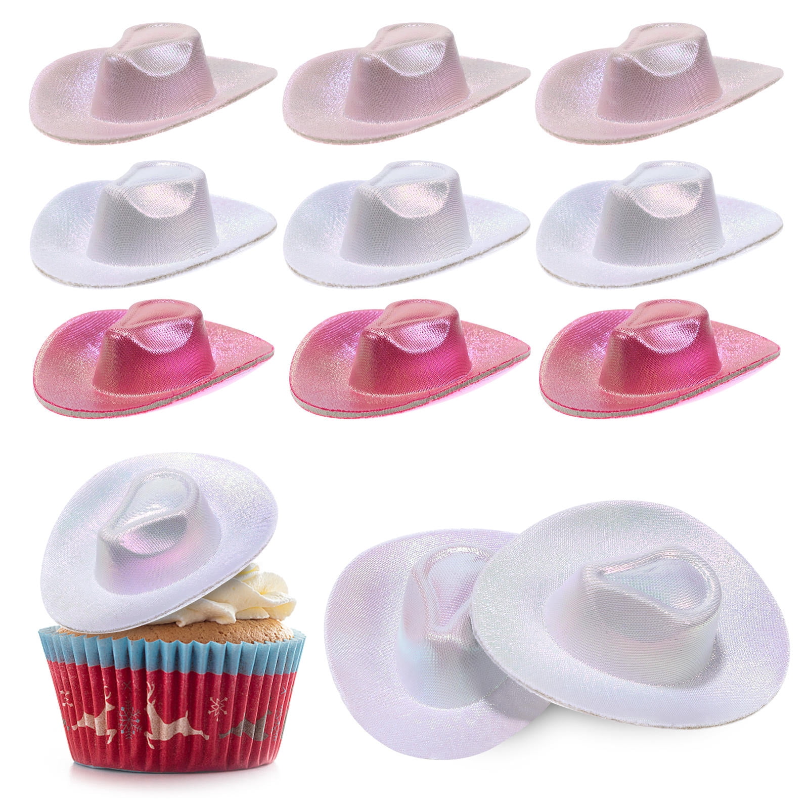 Raindrops Mini Cowboy Hat Pink Holographic 12Pcs For Kids Hats And ...