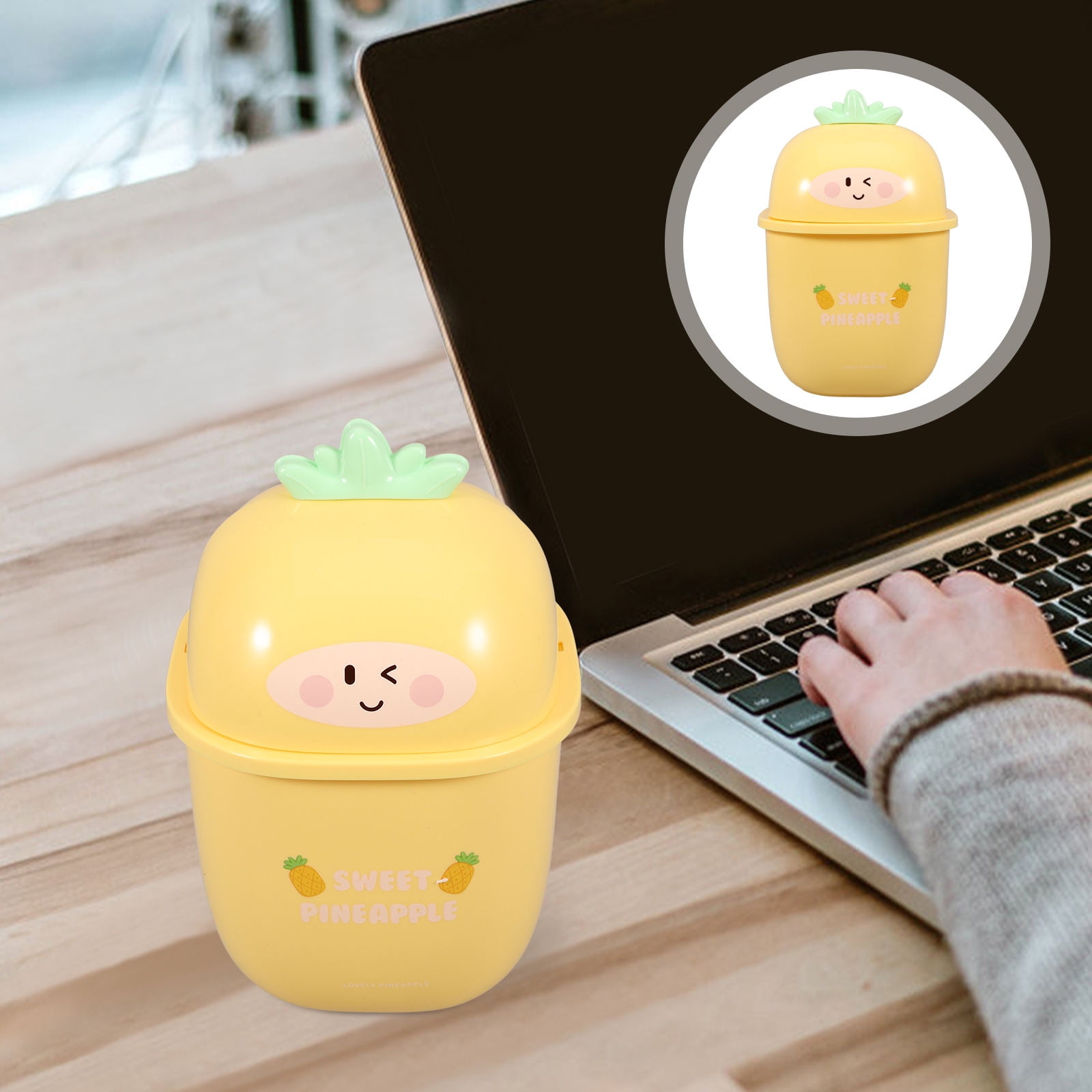 Raindrops Mini Desktop Garbage Bin Decorative Fruit Design Trash Can ...
