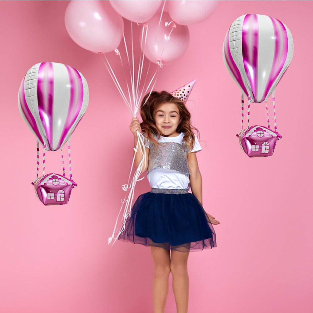 Raindrops Mini Hot Air Balloon 10Pcs Pink 4D Shape Aluminum Film ...