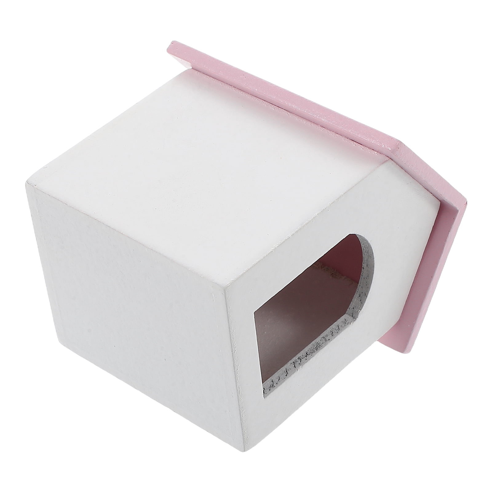 Raindrops HOMEMAXS Miniature Dog House Pink Roof White Walls for 1:12 ...