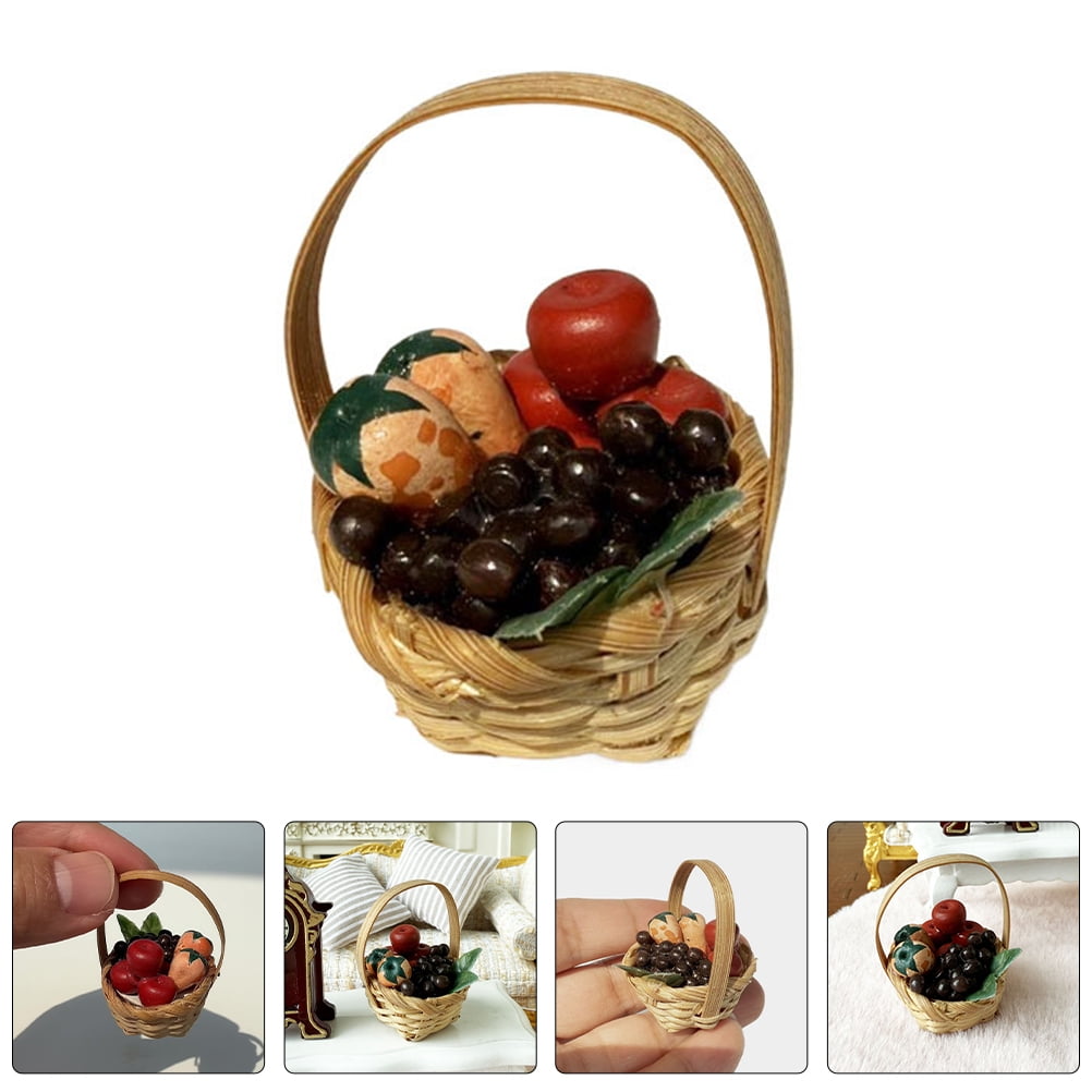Raindrops Mini Lifelike Fruits Model Tiny Fruit Basket Toy For ...