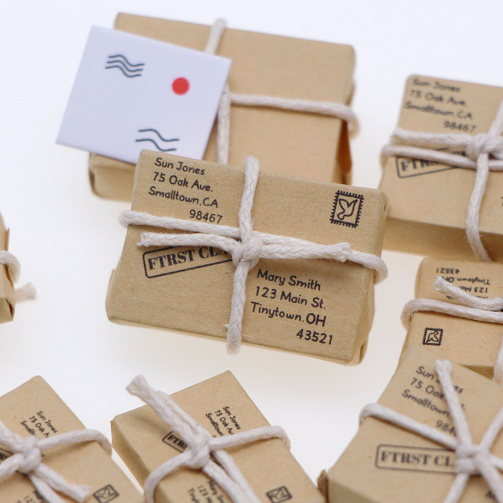 Raindrops Mini Mailbox and Parcels Set for Decor Safe for Kids to Play ...