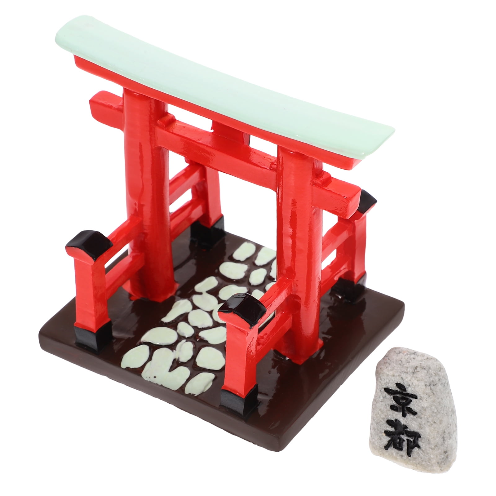 Raindrops Mini Stone Steles Small Torii Gate Props Dollhouse Garden ...