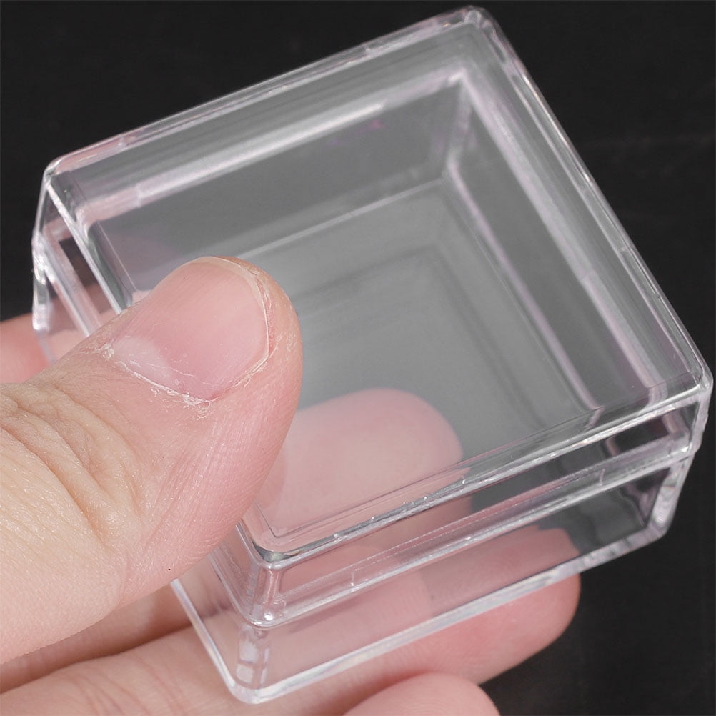 Raindrops Mini Transparent Display Case - Square Acrylic Box with Lid ...