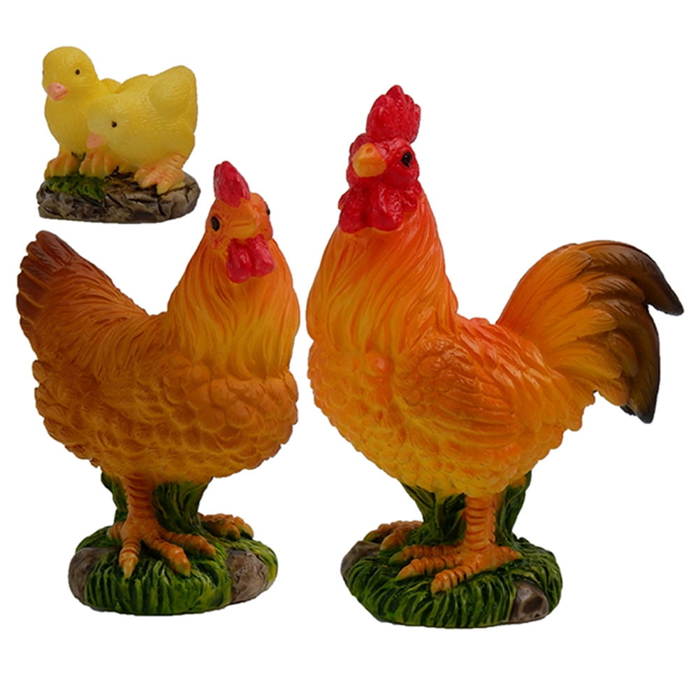 Raindrops Miniature Chicken Figurine for Decor Resin Material Assorted ...