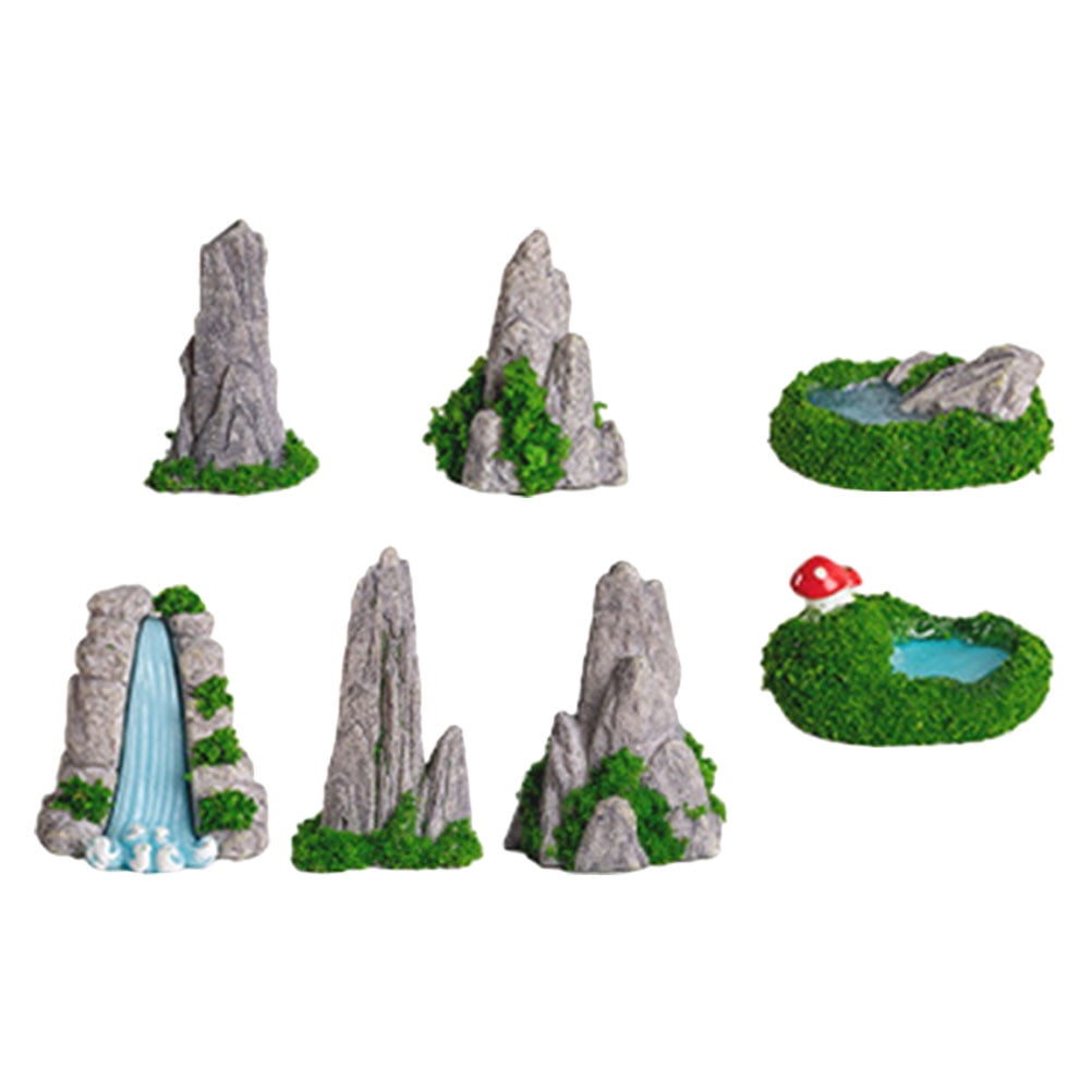 Raindrops Landscape Mountain Decoration Resin Assorted Color 7Pcs ...