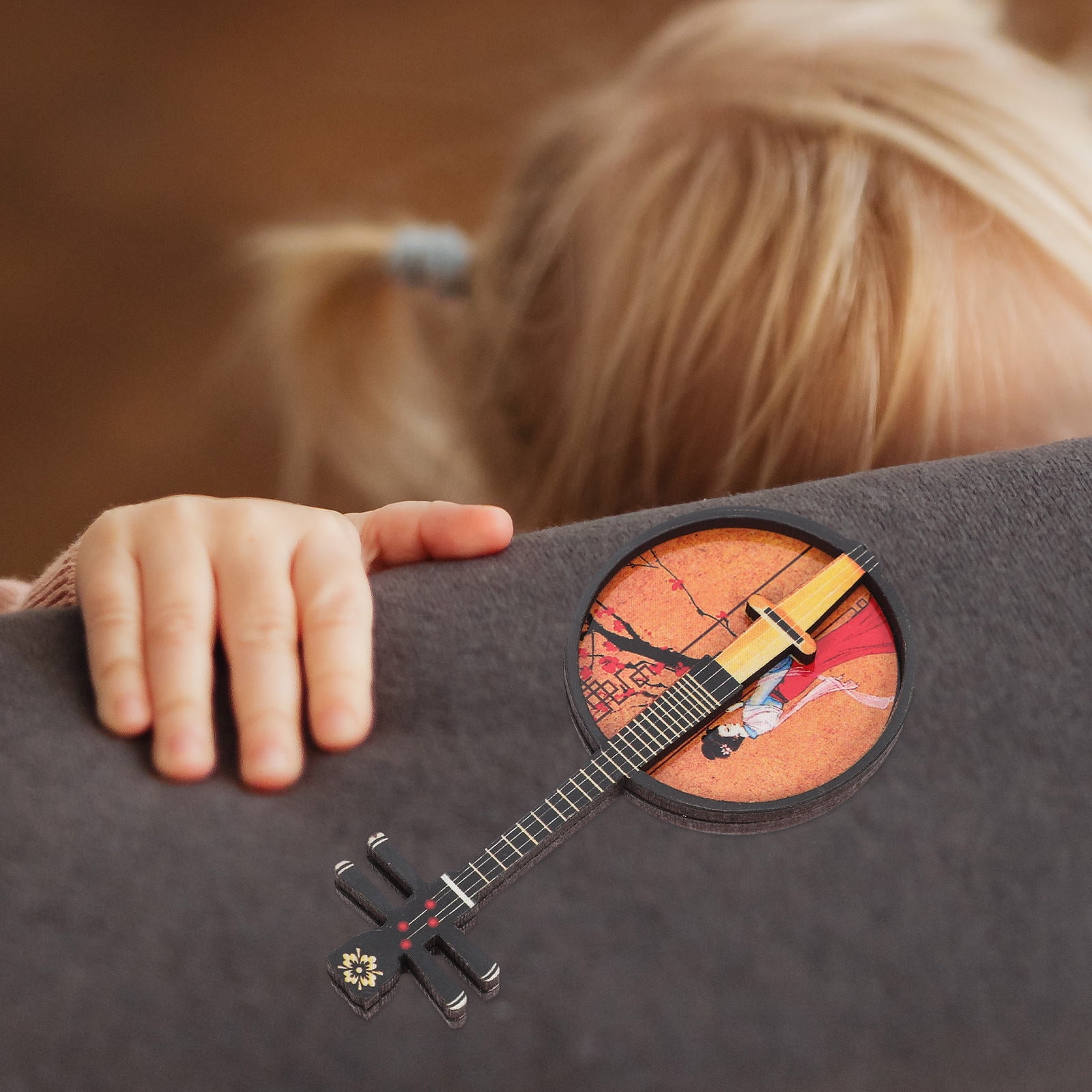 Raindrops Miniature Musical Prop Instrument Decorations Lute Figurine ...